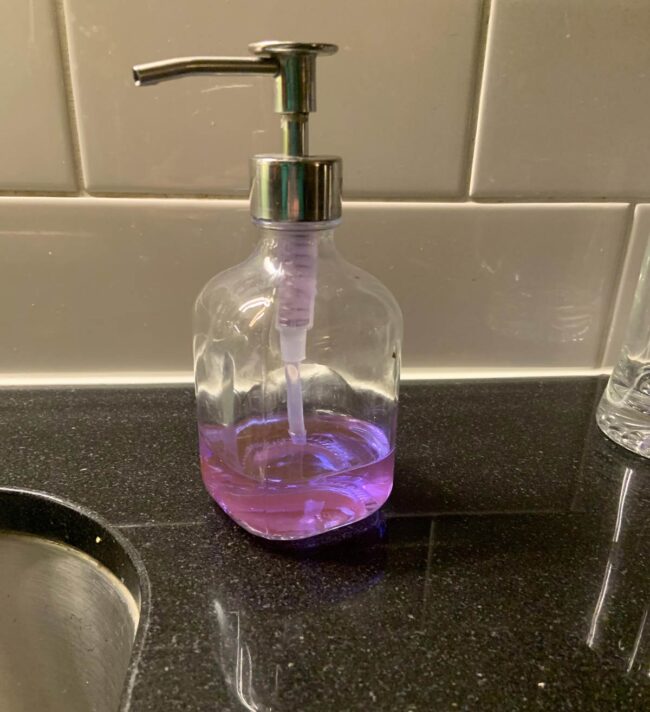 My mom combined two dish soaps and the result looks like a magic potion ...